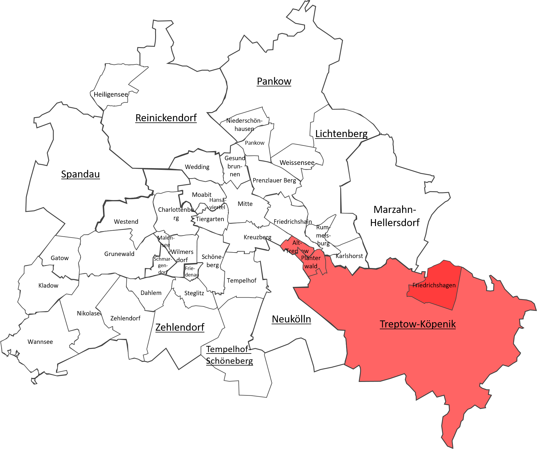 Berlin Treptow Köpenik Map - The Red Relocators